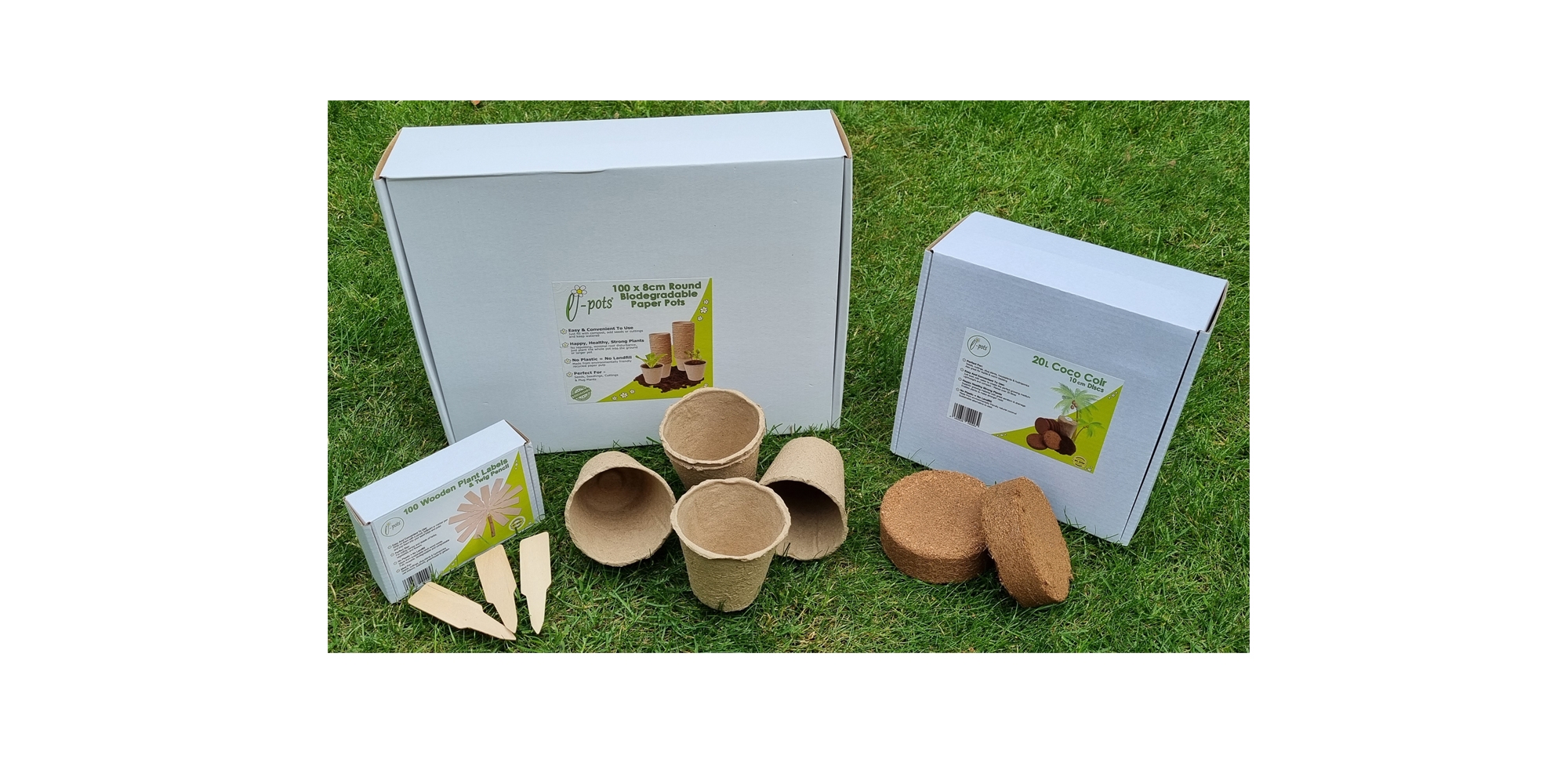 Potting Up Essentials Bundle Large - Pots, Labels, Soil - e-Pots