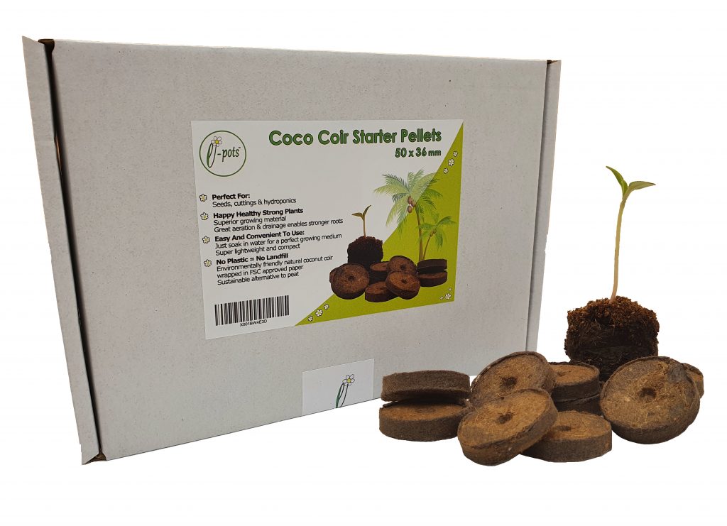 Coco Coir Plant Starter Pellets 36mm x 50 - e-Pots