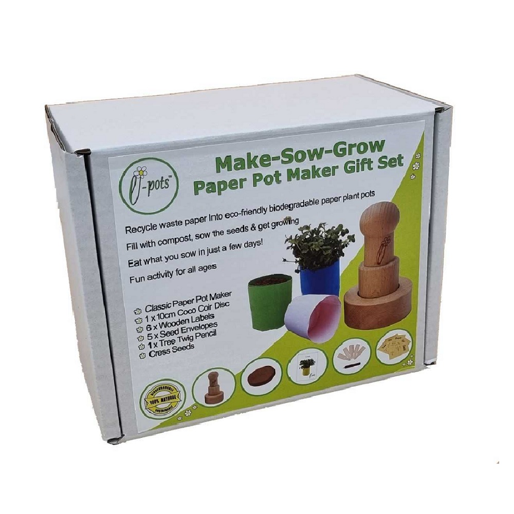 'Make-Sow-Grow' Gift Set - Includes Pot Maker, Seeds & Soil - e-Pots
