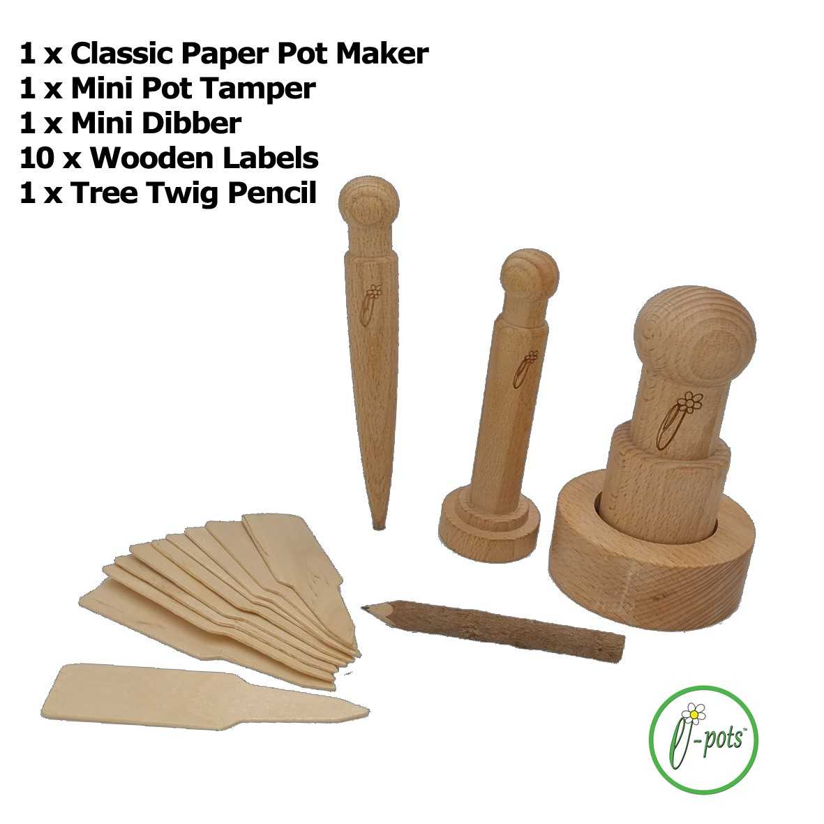 Pot Maker & Wooden Tools Set - Deluxe Gift Set - e-Pots