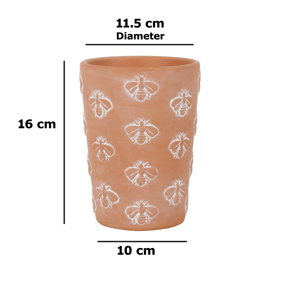 Bee Terracotta Plant Pot - Buzzing Style for Indoors - e-Pots