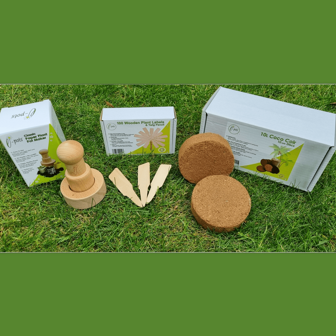 Seed Sower Essential Bundle - Pot Maker, Labels, Soil - e-Pots